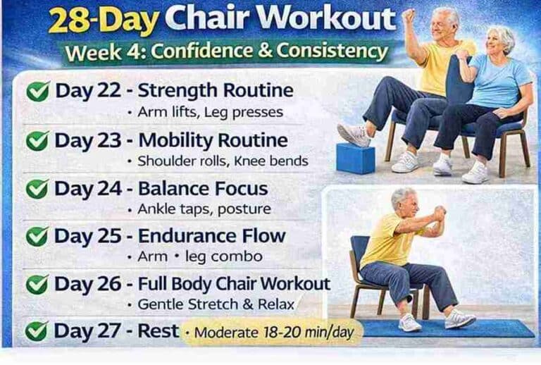 28 Day Chair Workout for Seniors + Free Printable PDF